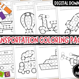 Transportation Do-a-dot Printables | Vehicles Dot Markers | Tracing ...