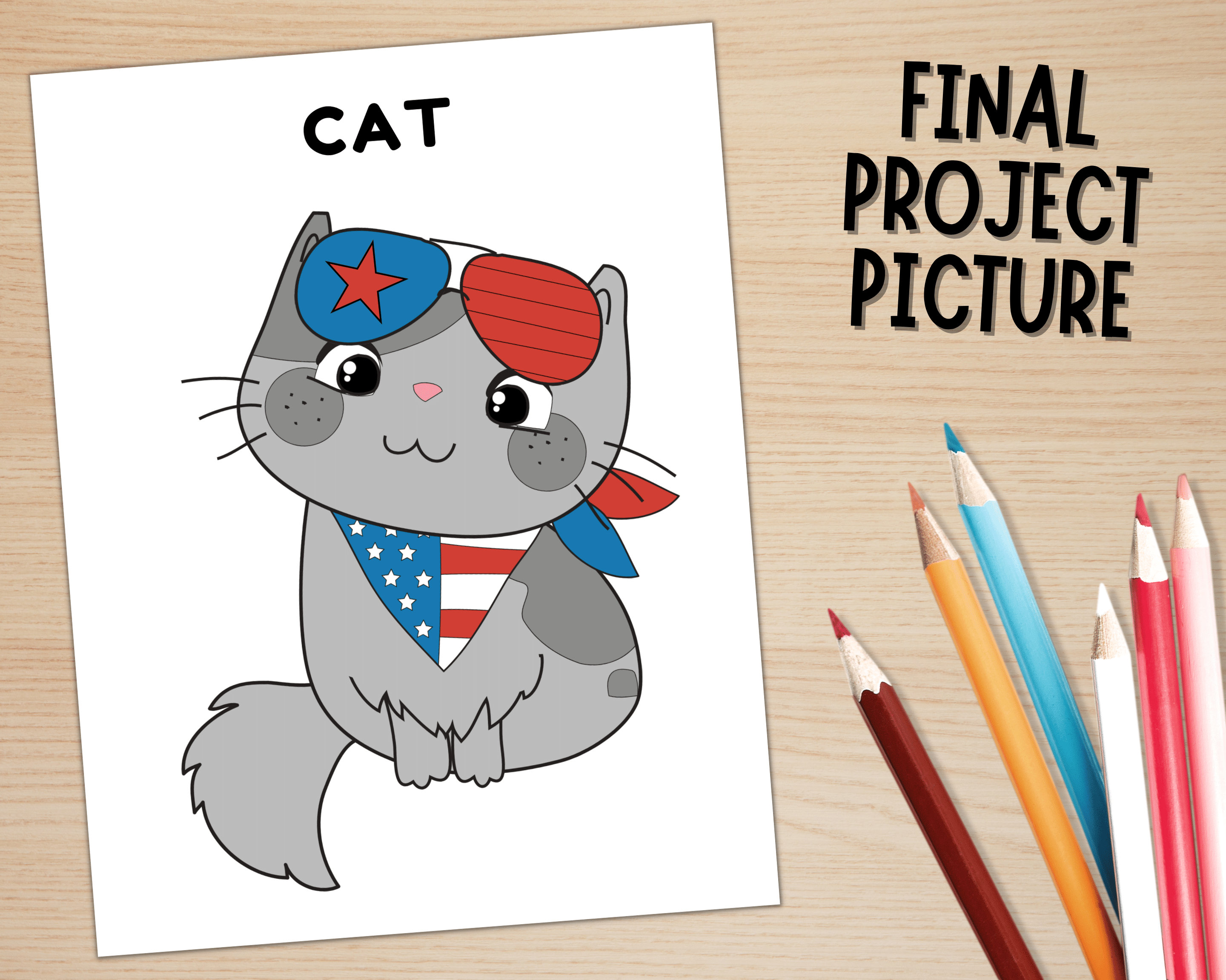 Printable Patriotic Cat Craft | September 11th | Veteran's Day ...