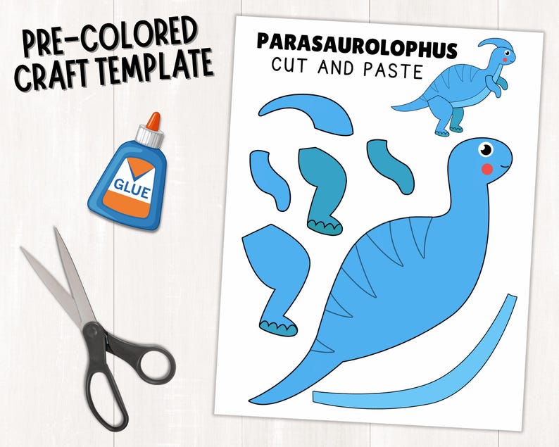 Parasaurolophus Dinosaur Craft Template | Animal Craft | Build a ...