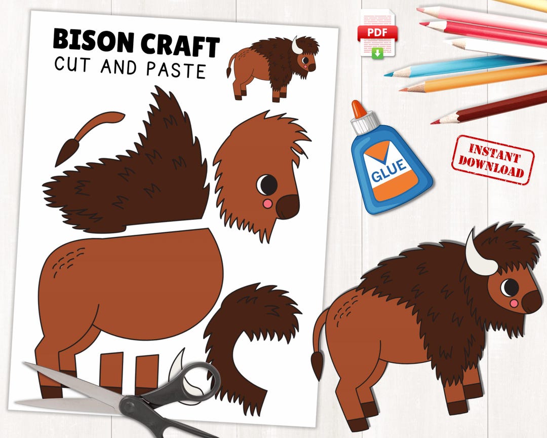 Bison Craft Printable Template | Native American Craft Activity ...