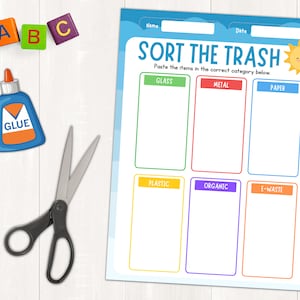 Trash Sorting Activity Printable Worksheets | Earth Day Activities ...