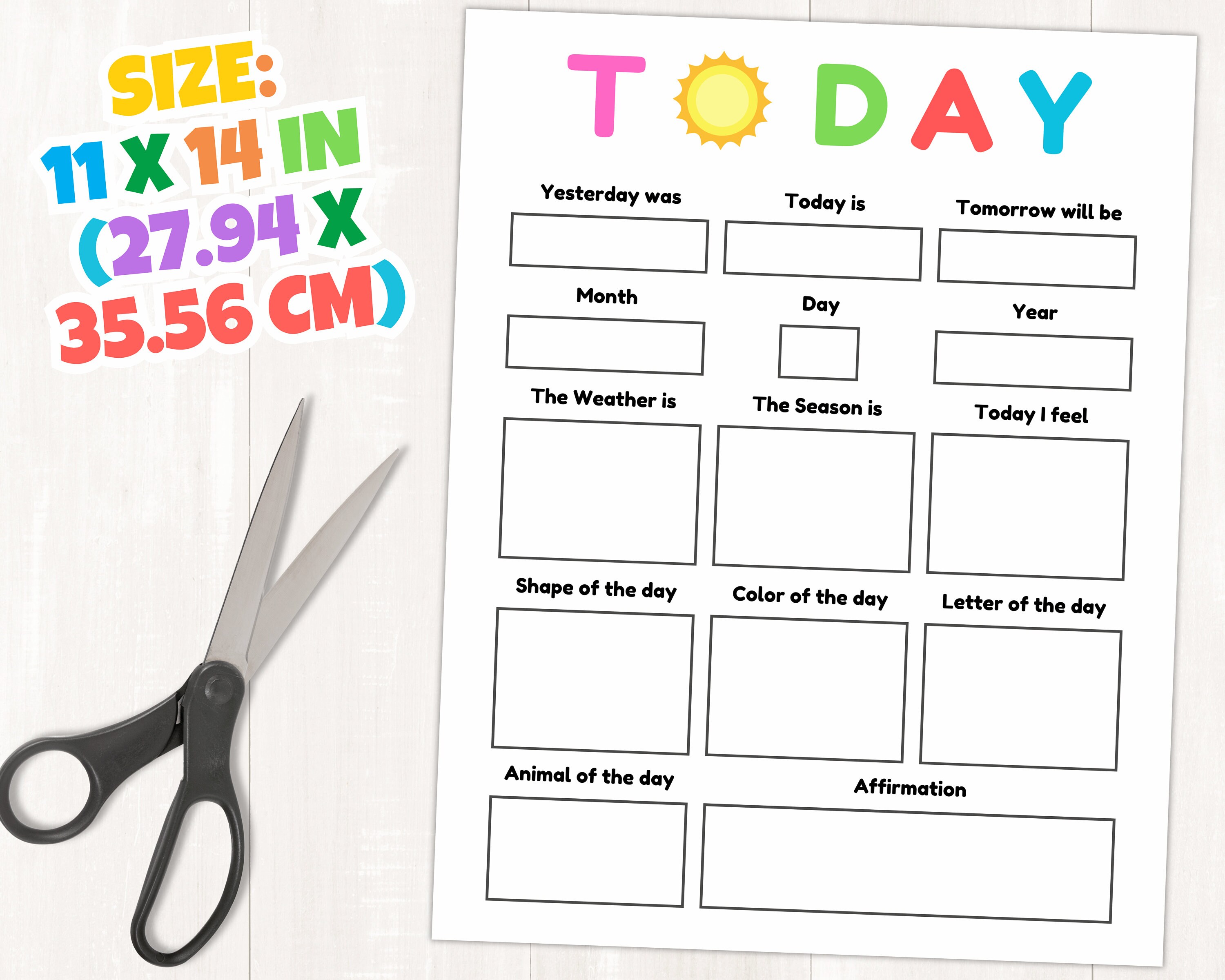 Printable Morning Board I Kids Daily Calendar I All About Today I ...