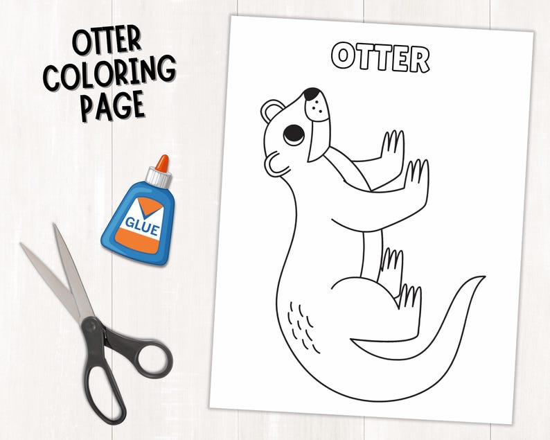 Otter Craft Printable | Animal Craft Activity for Kids | Coloring Page ...