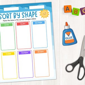 2D & 3D Shapes Sorting Activity Printable Worksheets | Sort by Shape ...