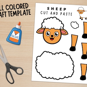 Printable Paper Sheep Craft Template for Kids | Farm Animal Crafts ...