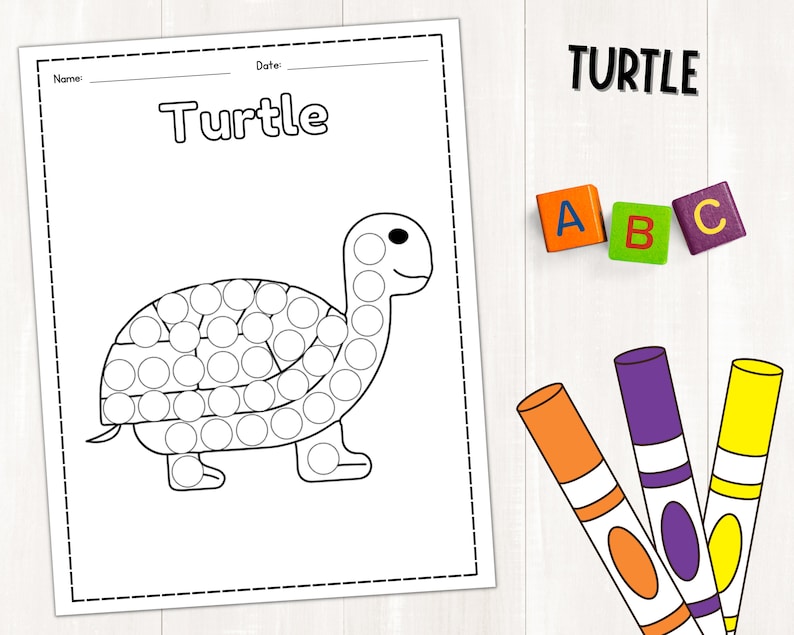 Sea Animals Dot Marker | Printable Ocean Animal Do a Dot Coloring Pages ...