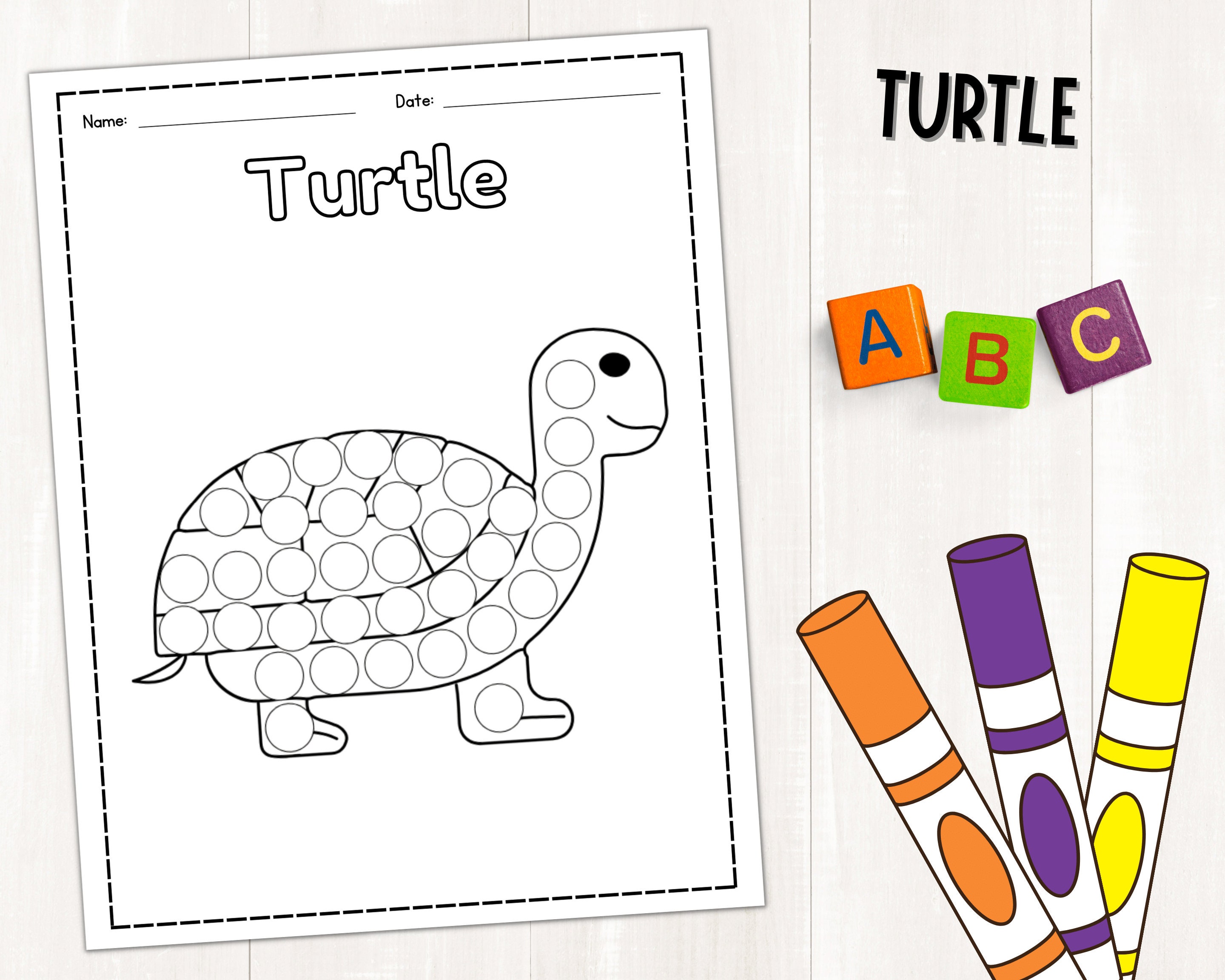 Sea Animals Dot Marker | Printable Ocean Animal Do a Dot Coloring Pages ...