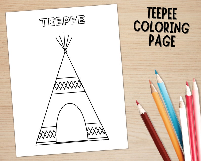 Printable Teepee Craft Native American Day Craft Activity Thanksgiving ...