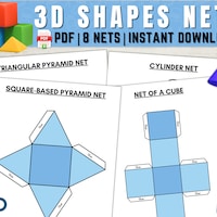 Pull up Nets of 3d Shapes - Etsy
