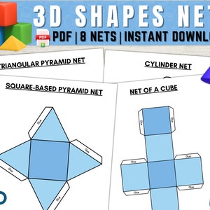 Cutout 3D Shape Nets Craft Activity Worksheets, Build 3D Shapes ...
