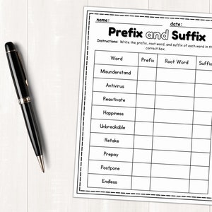 Prefix and Suffix Worksheets & Activities | Root Words | Affixes ...