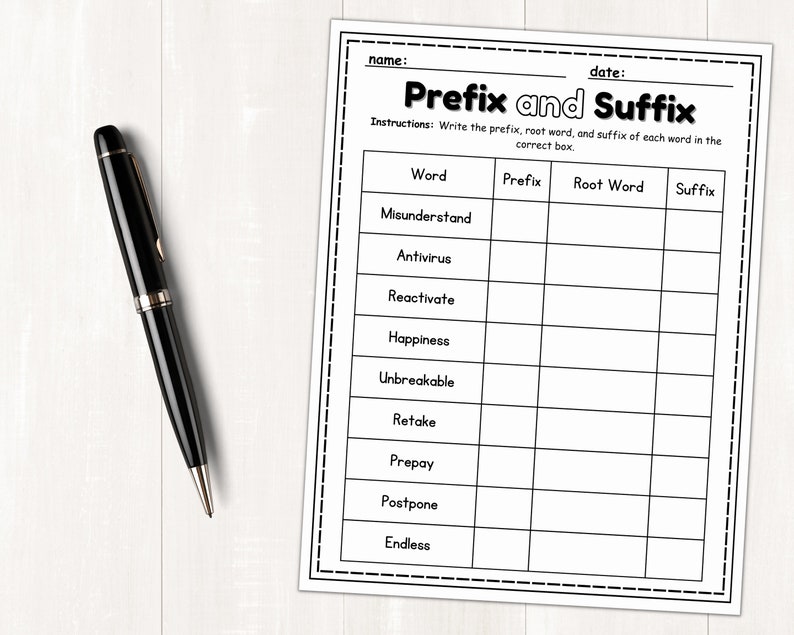 Prefix and Suffix Worksheets & Activities | Root Words | Affixes ...