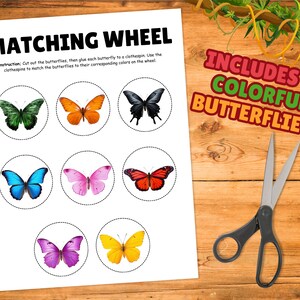 Butterfly Color Matching Wheel Activity | Butterfly Color Game | Spring ...