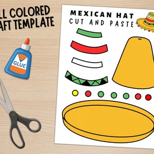 Printable Sombrero Hat Craft | Hispanic Heritage Month Craft | Cinco De ...