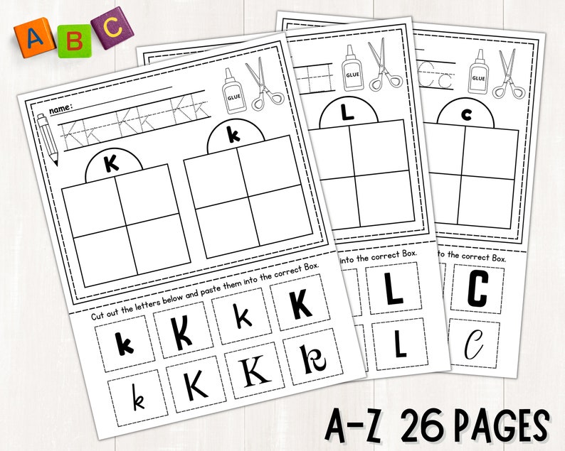 Alphabet Letter Sort Worksheets | Lowercase and Uppercase Letters ...
