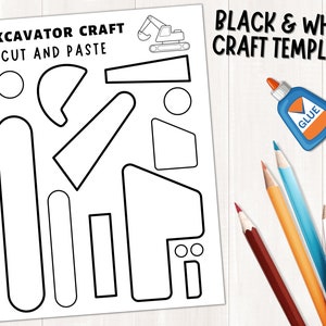 Excavator Craft for Kids | Printable Template | Construction Vehicle ...