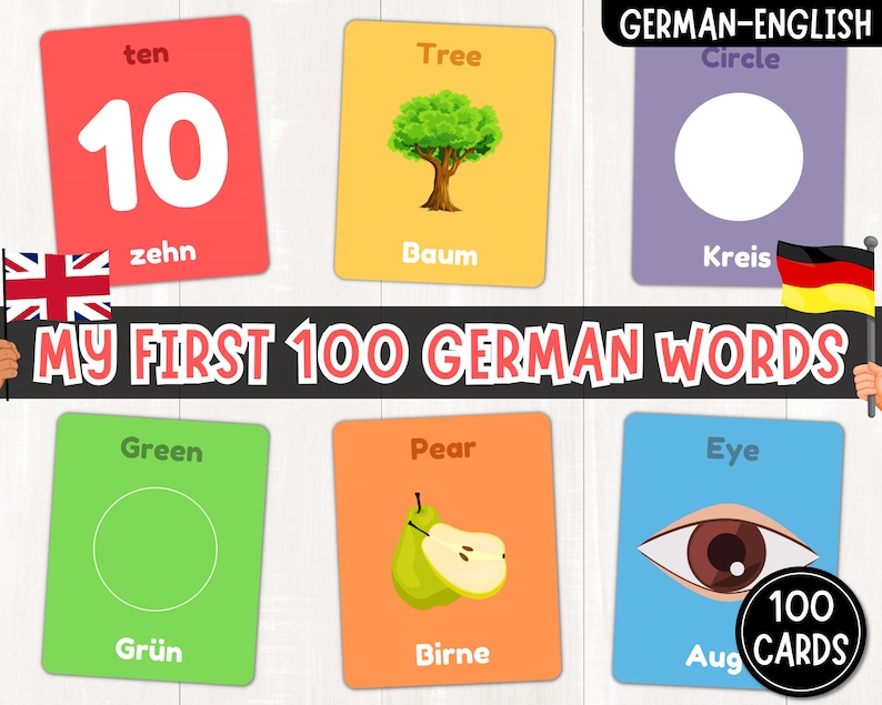 My First 100 German Words Printable German-english Picture Dictionary ...