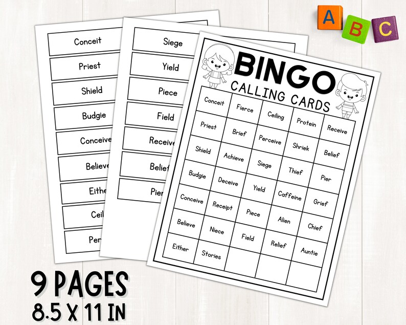 Long Vowel E Bingo ee, Ea Phonics Bingo Game for Kids Long E Words ...