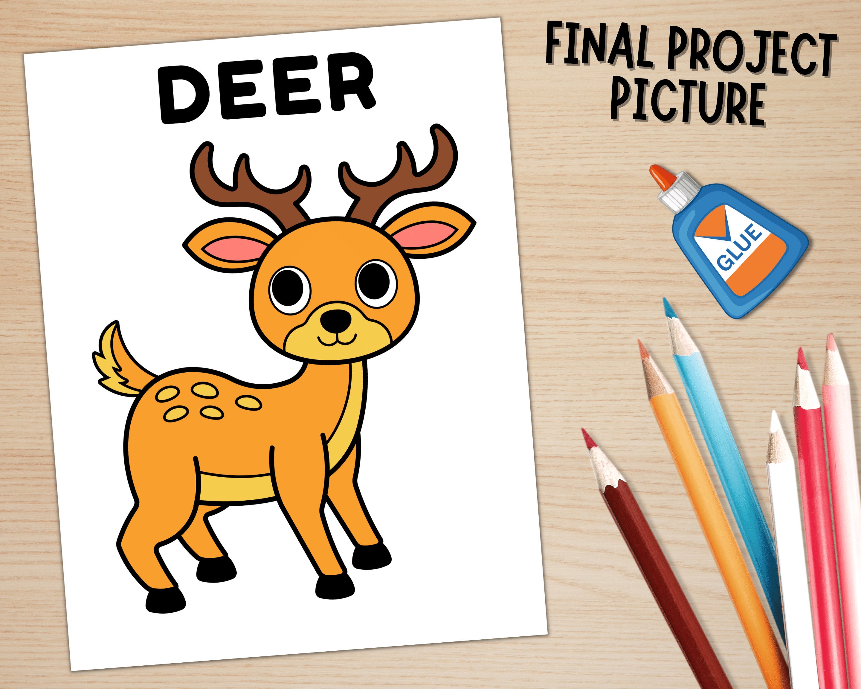Printable Deer Craft Template | Forest Animal Crafts | Farm Animals ...