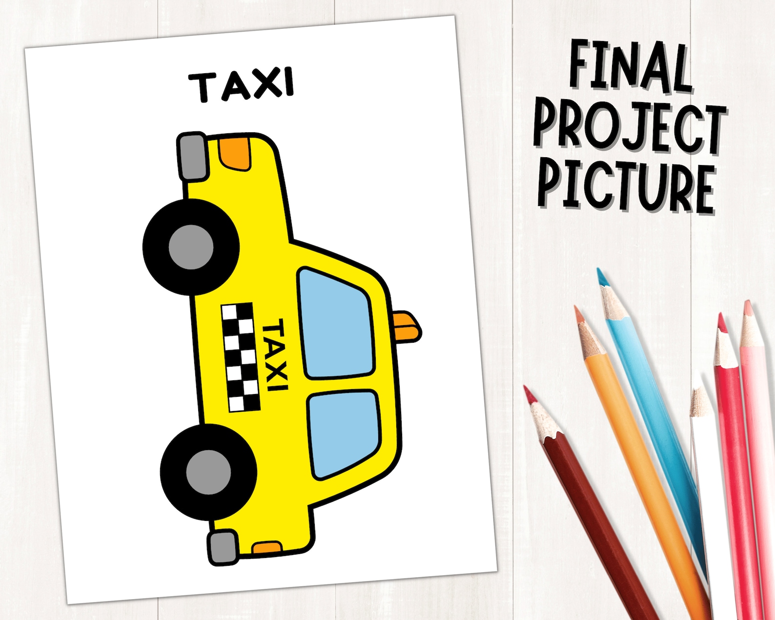 Printable Taxi Craft | Transportation Craft | Build a Taxi Cab | Cut ...