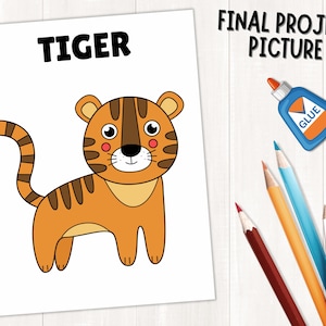 Tiger Craft Template | Printable Paper Tiger Craft | Color, Cut, and ...