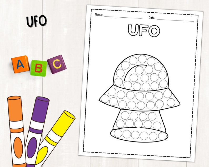 Outer Space Dot Marker | Printable Space Do a Dot Coloring Pages ...