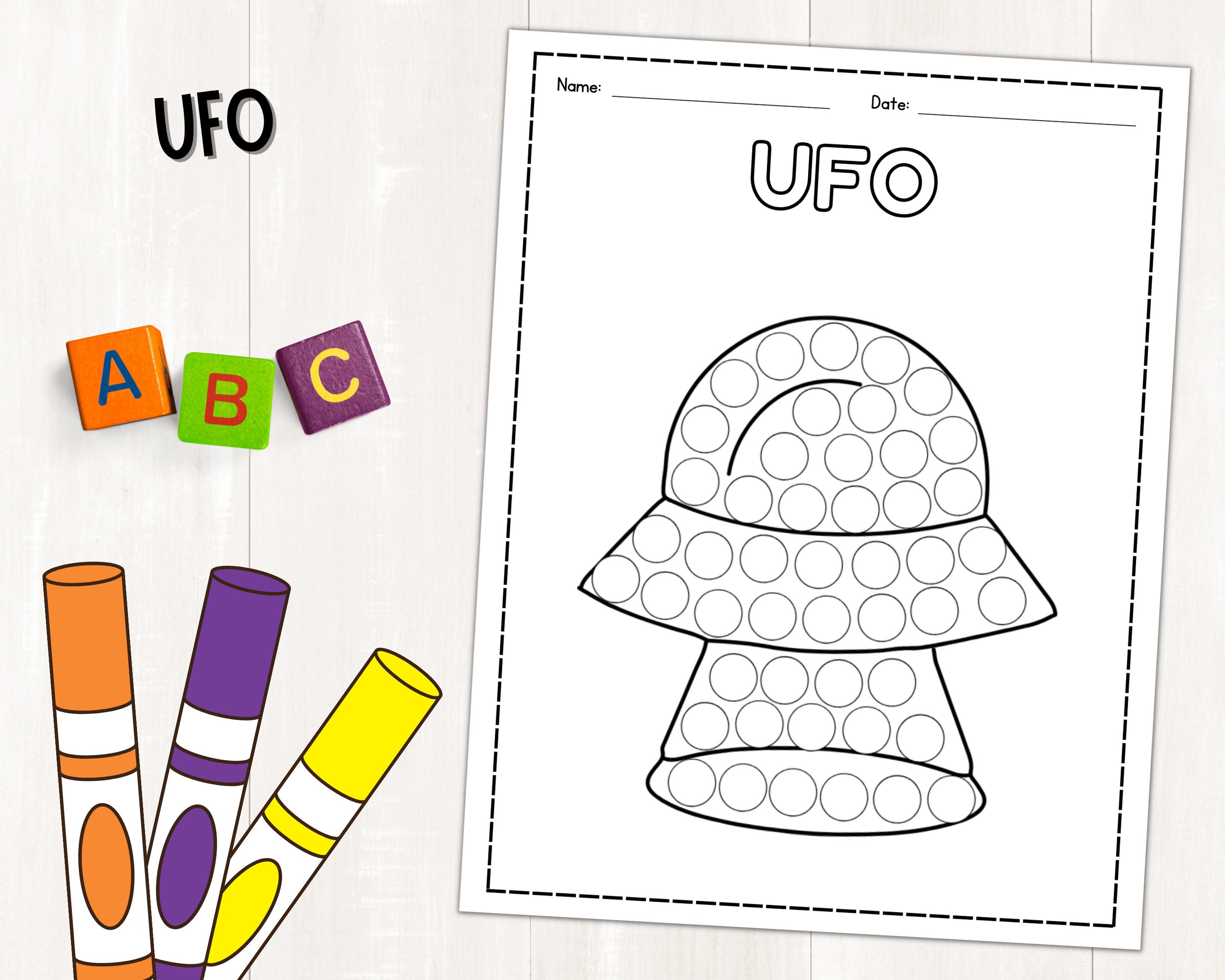 Outer Space Dot Marker | Printable Space Do a Dot Coloring Pages ...