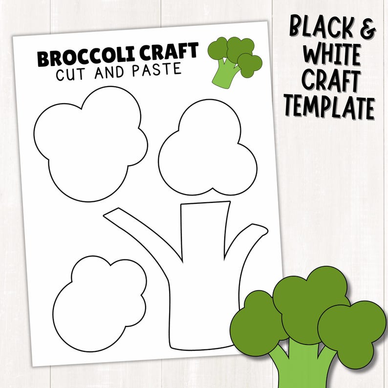 Printable Broccoli Craft Template | Vegetable Craft Activity | Build a ...