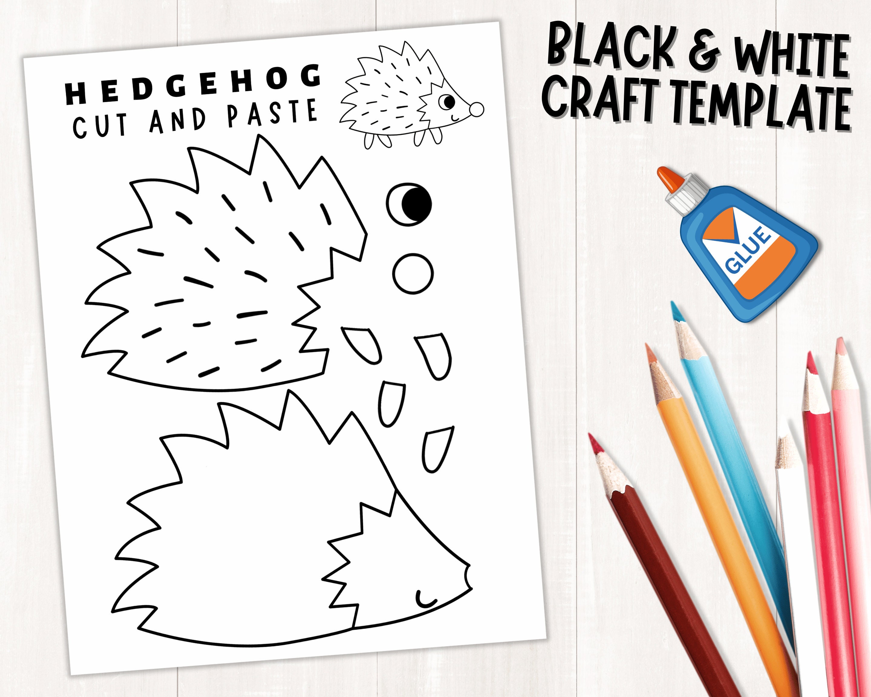 Printable Hedgehog Craft | Build a Hedgehog | Fall Craft Activity ...