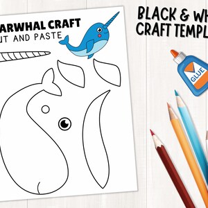 Printable Narwhal Craft for Kids | Ocean Animal Activity | Winter ...