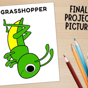 Grasshopper Craft | Printable Template | Insect Craft Activity ...