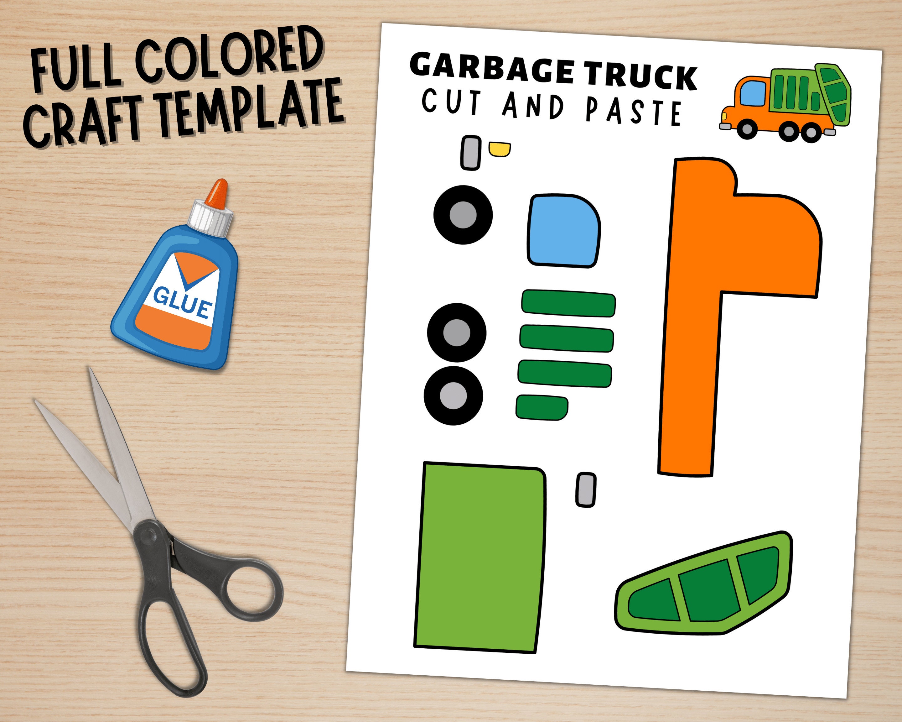 Printable Garbage Truck Craft | Earth Day Craft Activity | Garbage ...