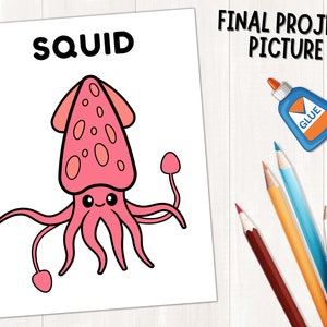 Printable Squid Craft | Sea Life Activity | Ocean Animal Craft | Color ...
