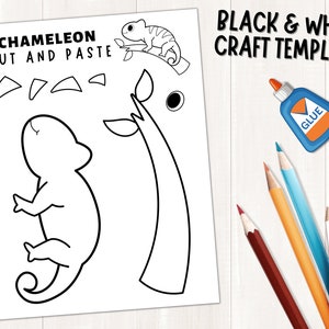 Chameleon Craft for Kids, Printable Template, Rainforest Activities ...