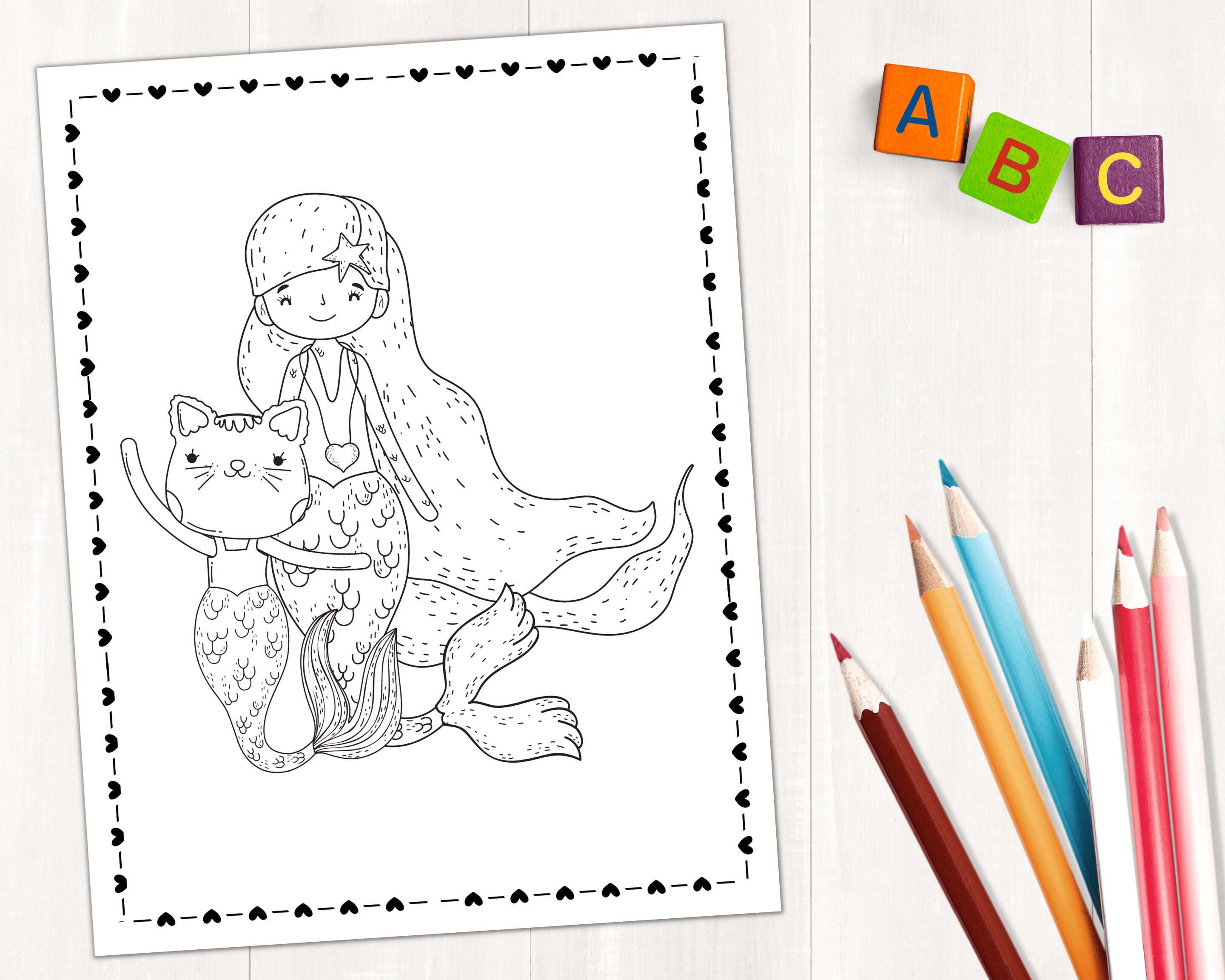 Printable Mermaids Coloring Pages for Girls | Ocean Coloring Sheets ...