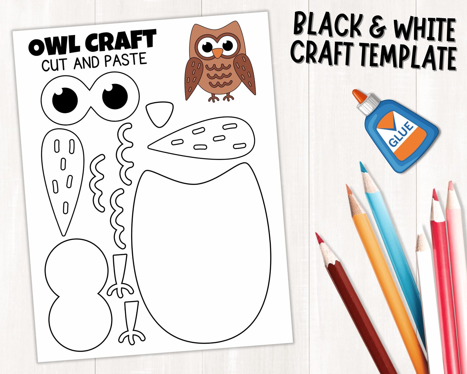 Printable Owl Craft Template for Kids | Fall Crafts & Activities ...