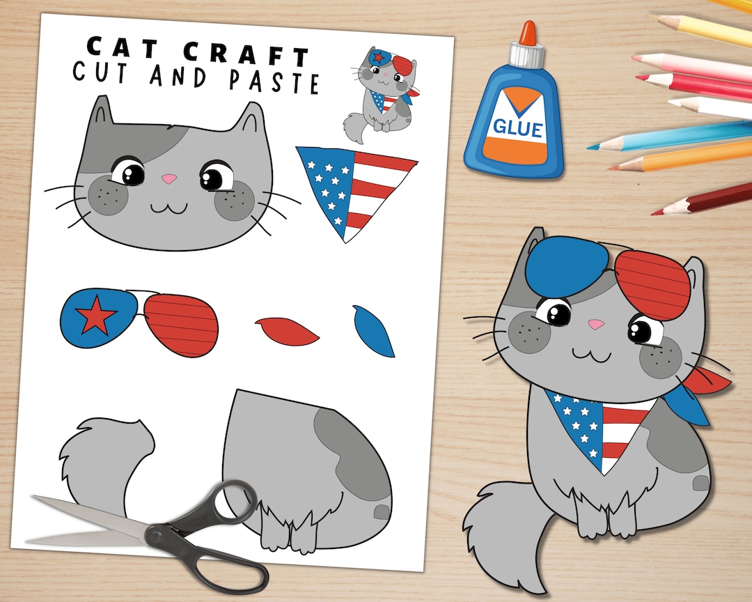 Printable Patriotic Cat Craft | September 11th | Veteran's Day ...