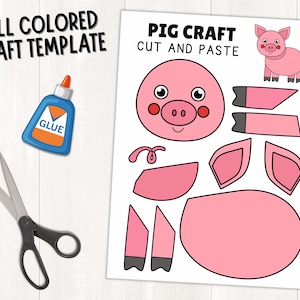 Printable Pig Craft | Farm Animal Craft | Preschool Activity | Color ...