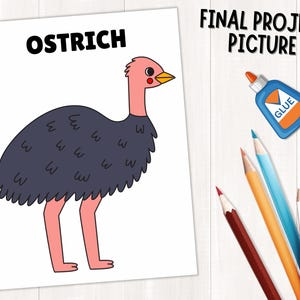 Printable Ostrich Craft Template for Kids | African Animal Activity ...