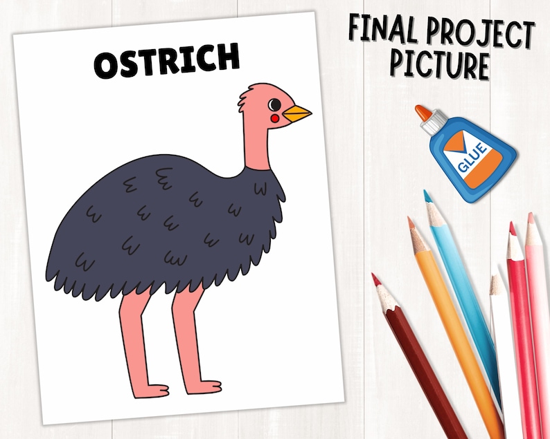 Printable Ostrich Craft Template for Kids | African Animal Activity ...