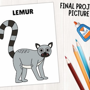 Printable Lemur Craft Template for Kids | Madagascar Animal Activity ...