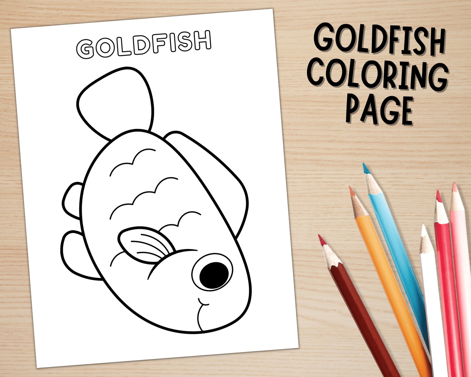 Goldfish Craft for Kids Sea Life Activity Ocean Animals Craft Cut ...