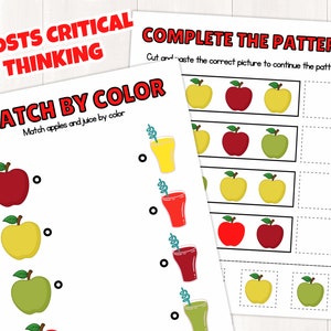 Printable Apple Activity Pack for Kids | Apple Fall Worksheets | Apple ...