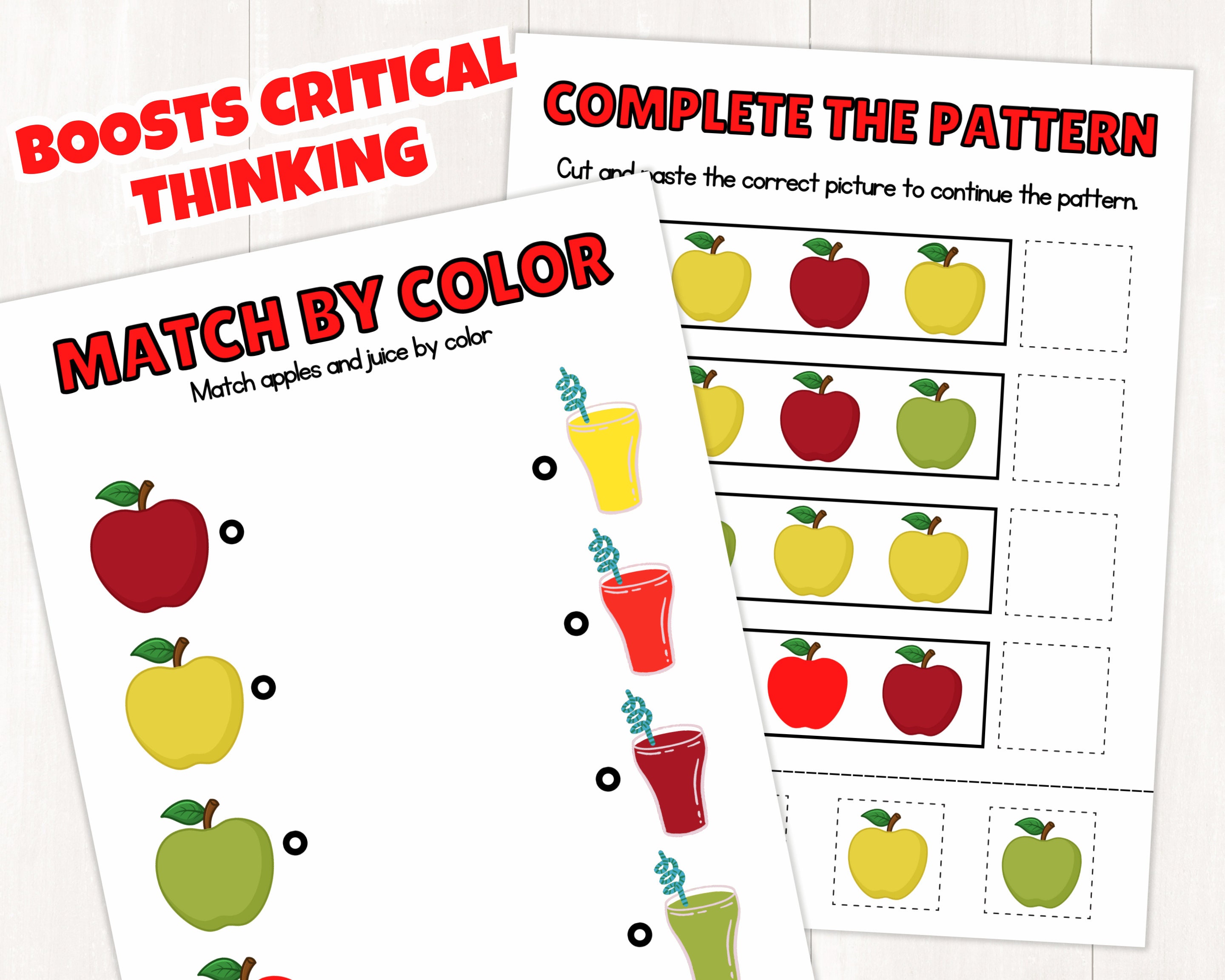 Printable Apple Activity Pack for Kids | Apple Fall Worksheets | Apple ...