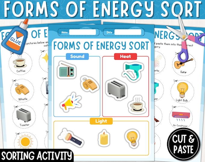 Forms of Energy Anchor Chart for Elementary, Middle and High School ...