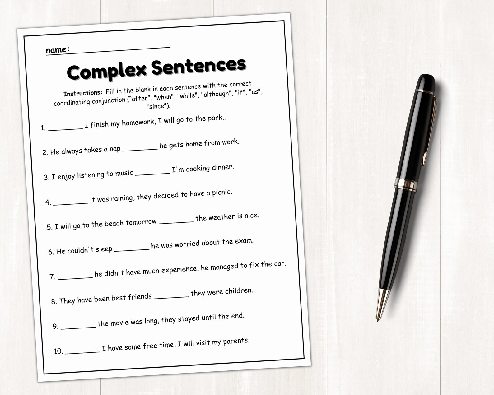 Compound Sentence Worksheets | Sentence Structure | Coordinating ...