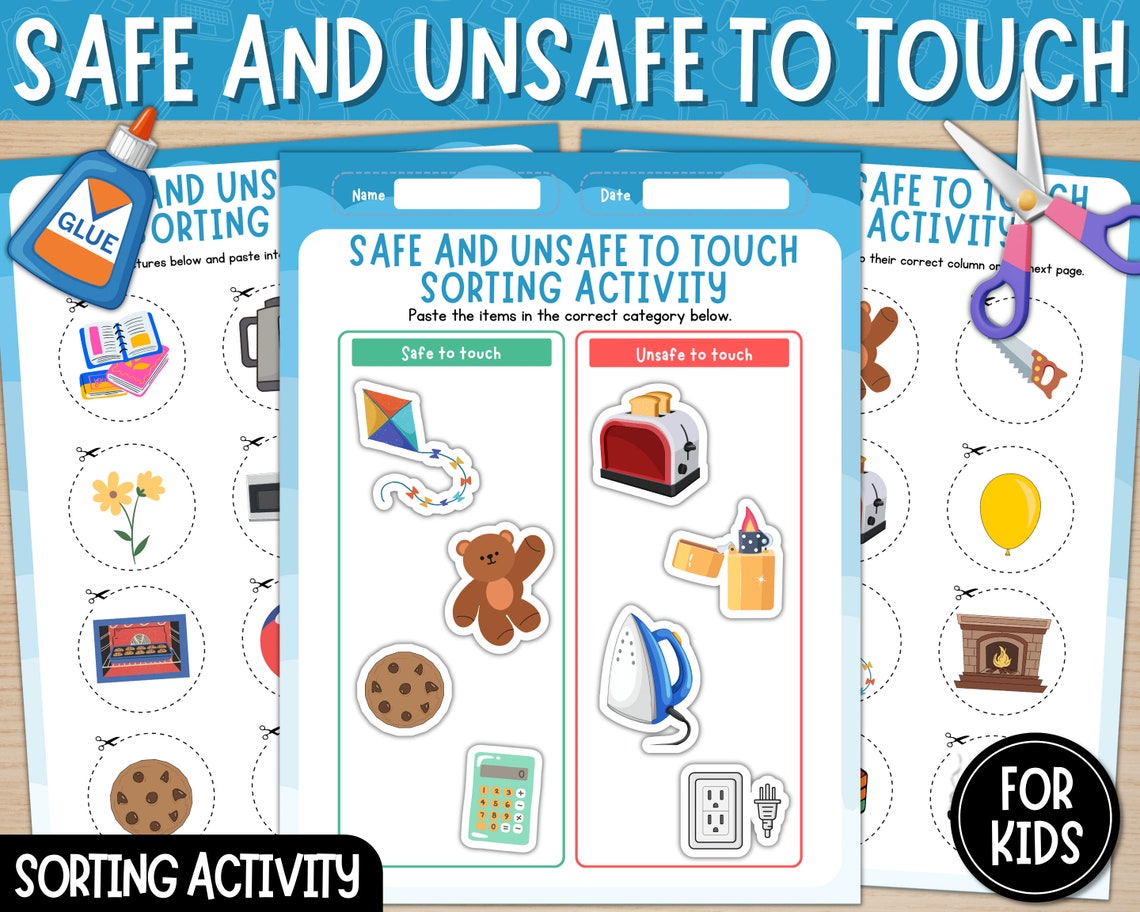 Safe and Unsafe to Touch Sorting Activity | Cut and Paste | Safe and ...