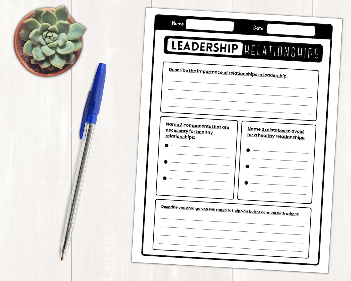 Leadership Skills Worksheets | Leadership Lessons | Leadership ...