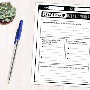 Leadership Skills Worksheets | Leadership Lessons | Leadership ...