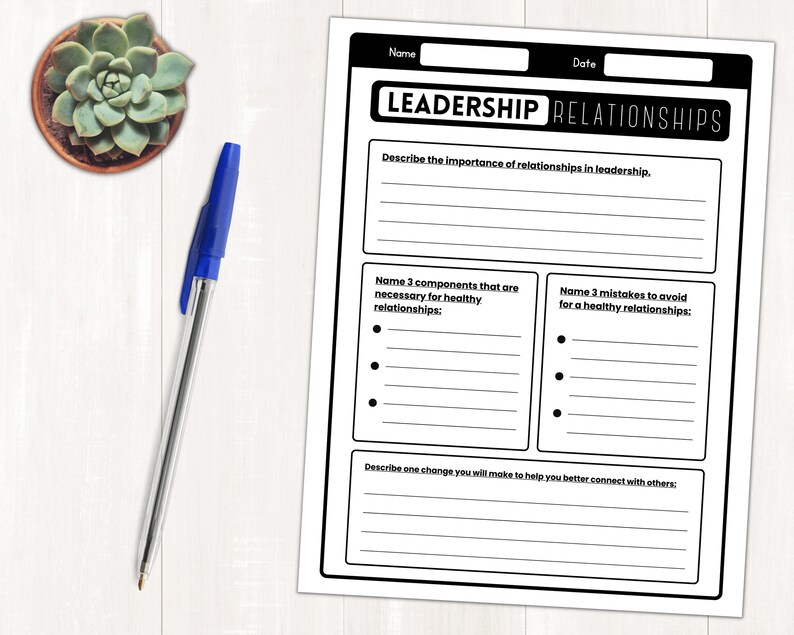 Leadership Skills Worksheets | Leadership Lessons | Leadership ...